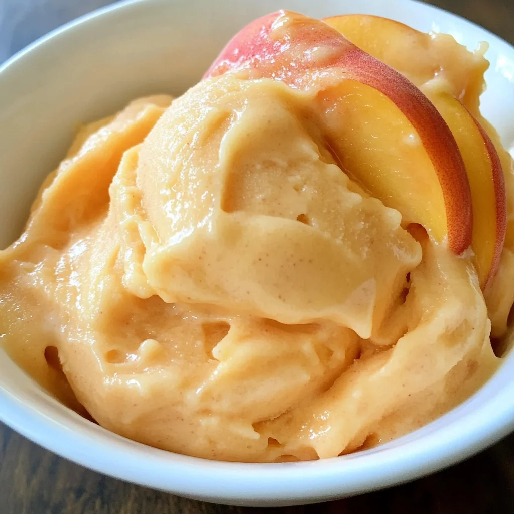 5-Minute Healthy Peach Frozen Yogurt - Deliciously Easy Treat