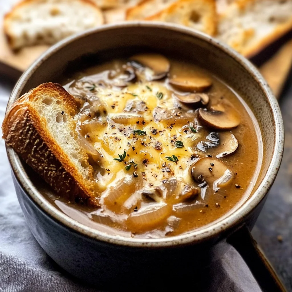 French Onion And Mushroom Soup